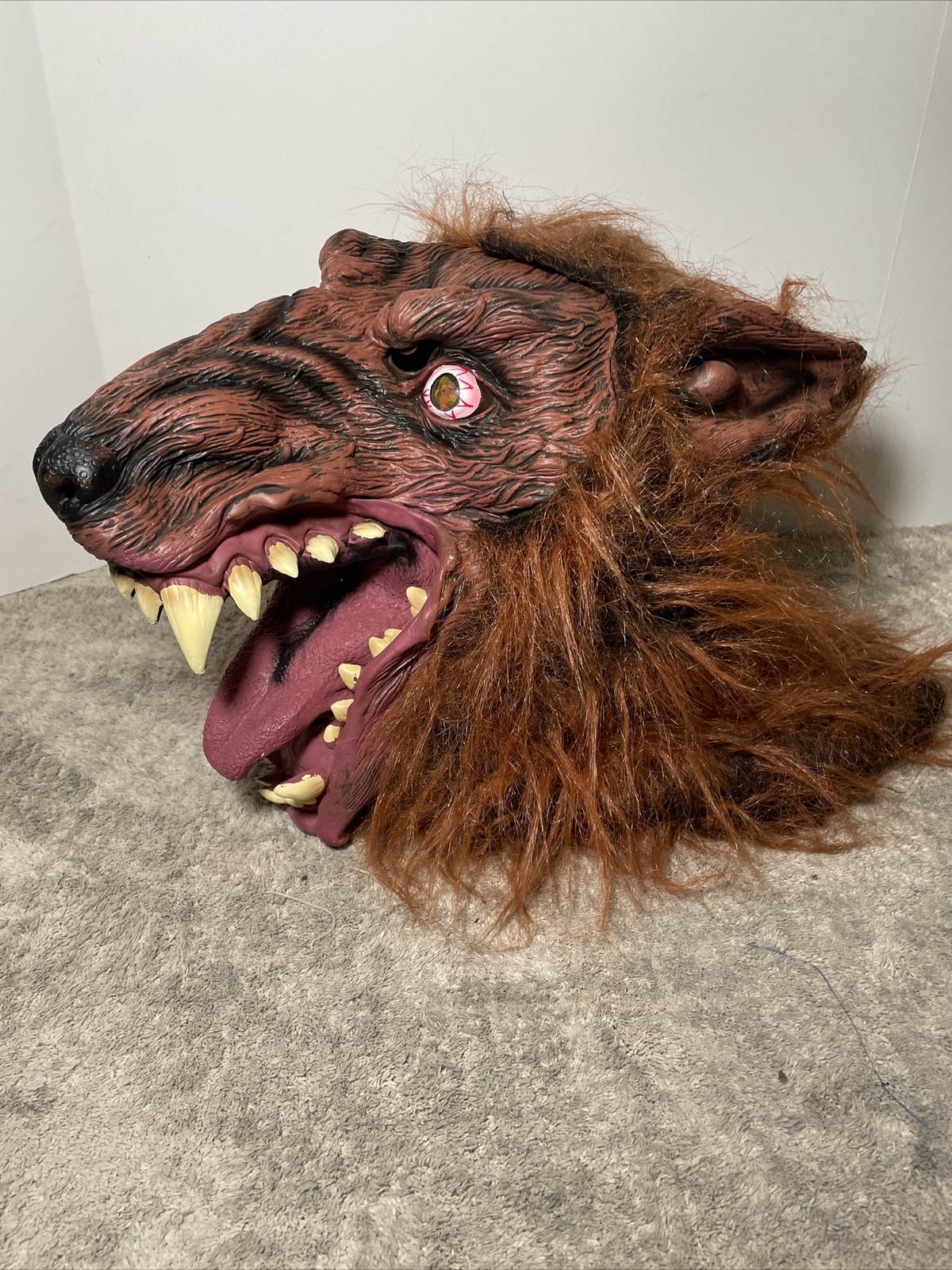 WEREWOLF MASK Latex Costume Mask With Eyes ADULT SIZ… - Gem