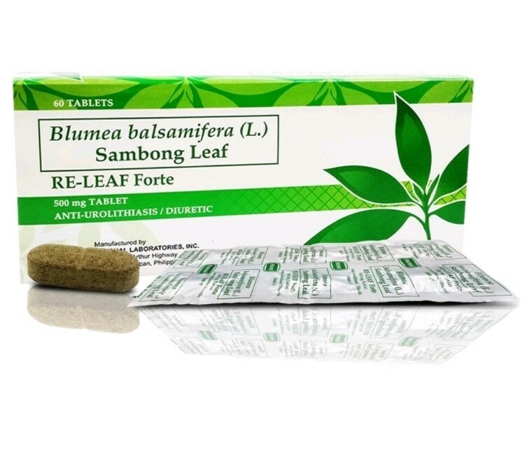 Sambong RE-LEAF Forte Tea 500mg (60 Tablets) Blumea Balsamifera Herbal ...