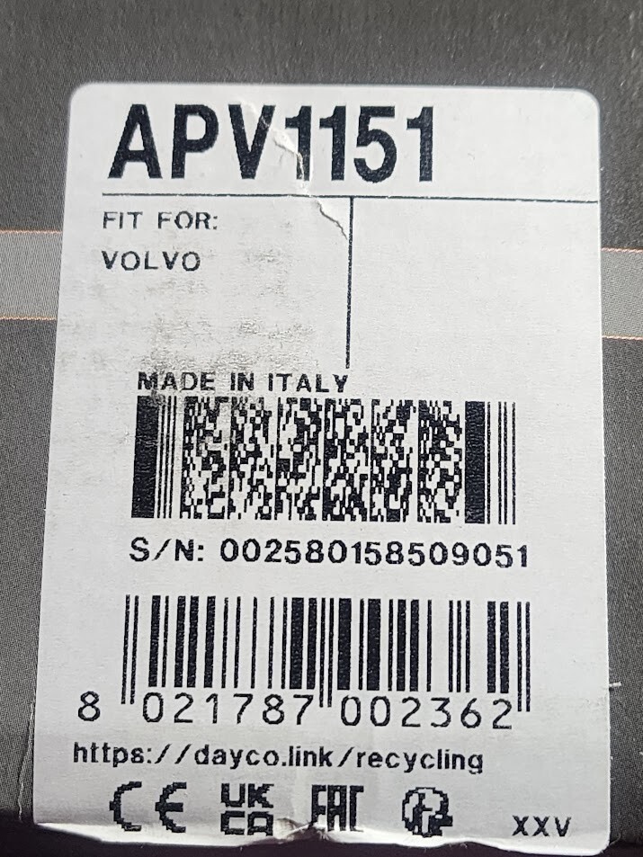 Volvo D13 2017-21 a/c belt tensioner OEM HD 24201573 Dayco brand made ...