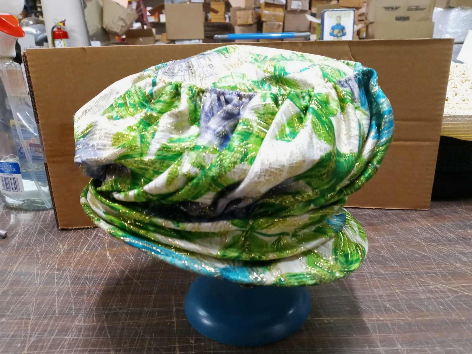 Vtg Womens United Hatters Cap Hat Millinery Union USA Blue Green Purple ...