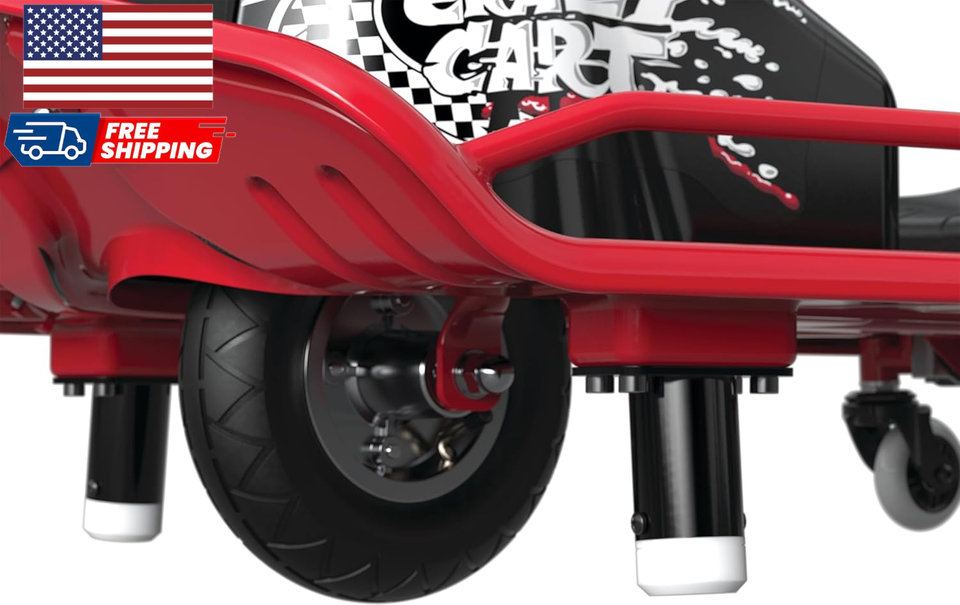 Razor Crazy Cart 24V Electric Drifting Go Kart Variable Speed Up to 12 ...