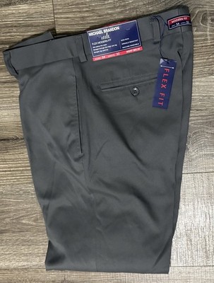 MICHAEL BRANDON Flex Modern Fit Gray Dress/Casual Pants NWT 34x32 $65 ...