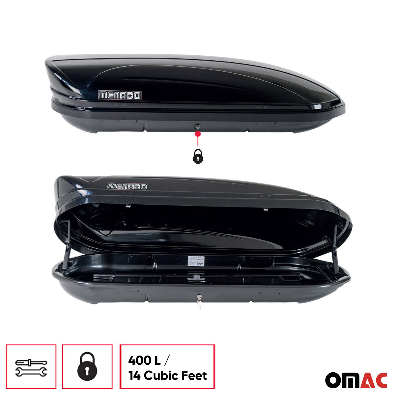 Car Roof Box 14 Cubic Ft. Rooftop Cargo Carrier Roof Mount Storage Box ...