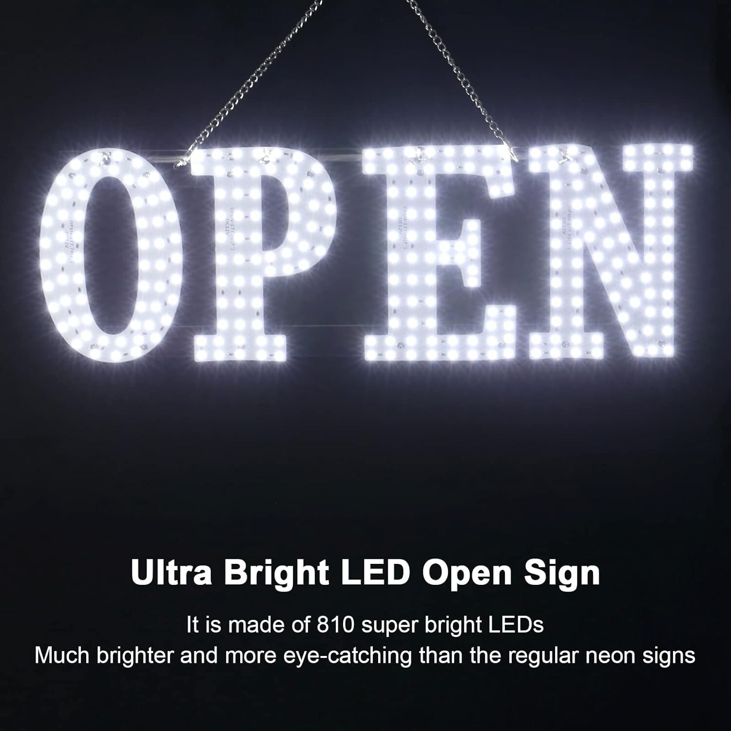 40"x14" Extra Large LED Open Signs for Business, Unique Design Super ...