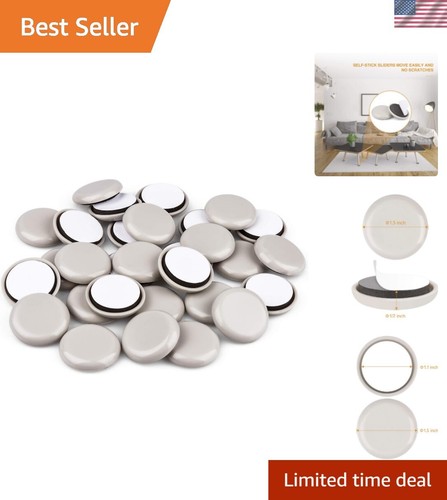 24 PCS Self-Stick Furniture Sliders,1-1/2 Inch Furniture Glides for ...