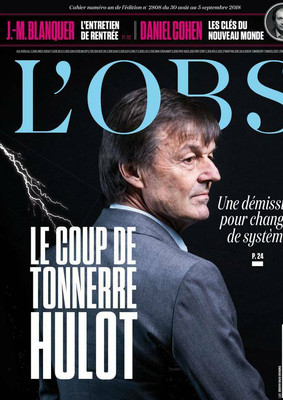 L'OBS*30/08/2018*NEUF**LE COUP DE TONNERRE NICOLAS HULOT**DANIEL COHEN ...