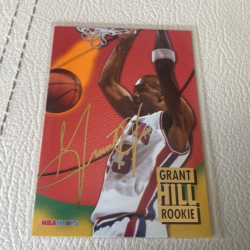 Grant Hill NBA Hoops 1995 RC Rookie Gold Signature | eBay