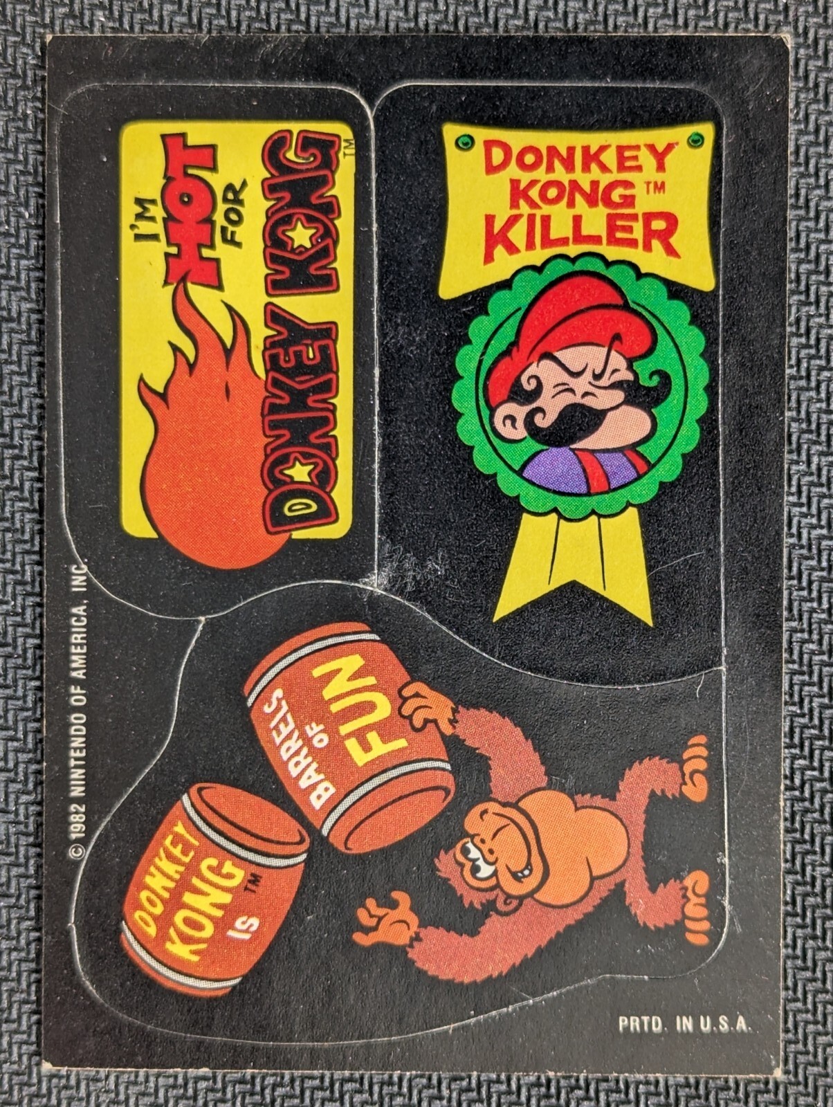 DONKEY KONG KILLER Mario - Hot For Donkey Kong Sticker! 1982 Topps ...