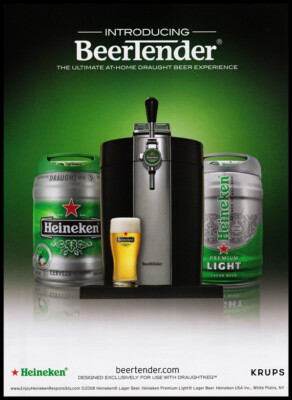 Heineken beer print ad 2008 Beertender keg | eBay