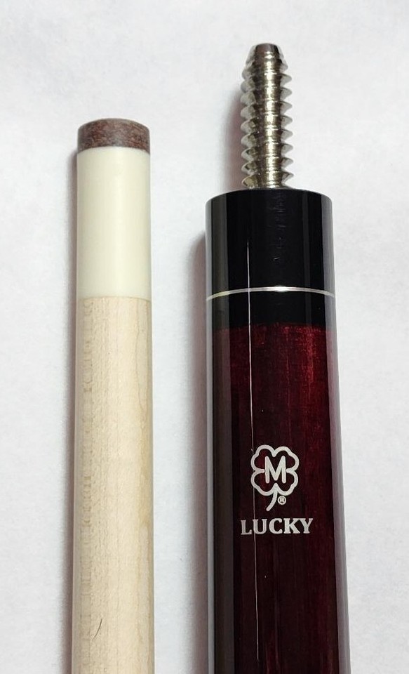 L5 RED STAIN LUCKY MCDERMOTT CUES 2 PIECE MAPLE BILLIARD POOL CUE STICK ...