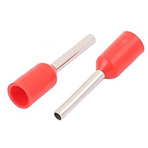 1000Pcs AWG 22 Wire Copper Crimp Connector Insulated Pin Terminal Red ...