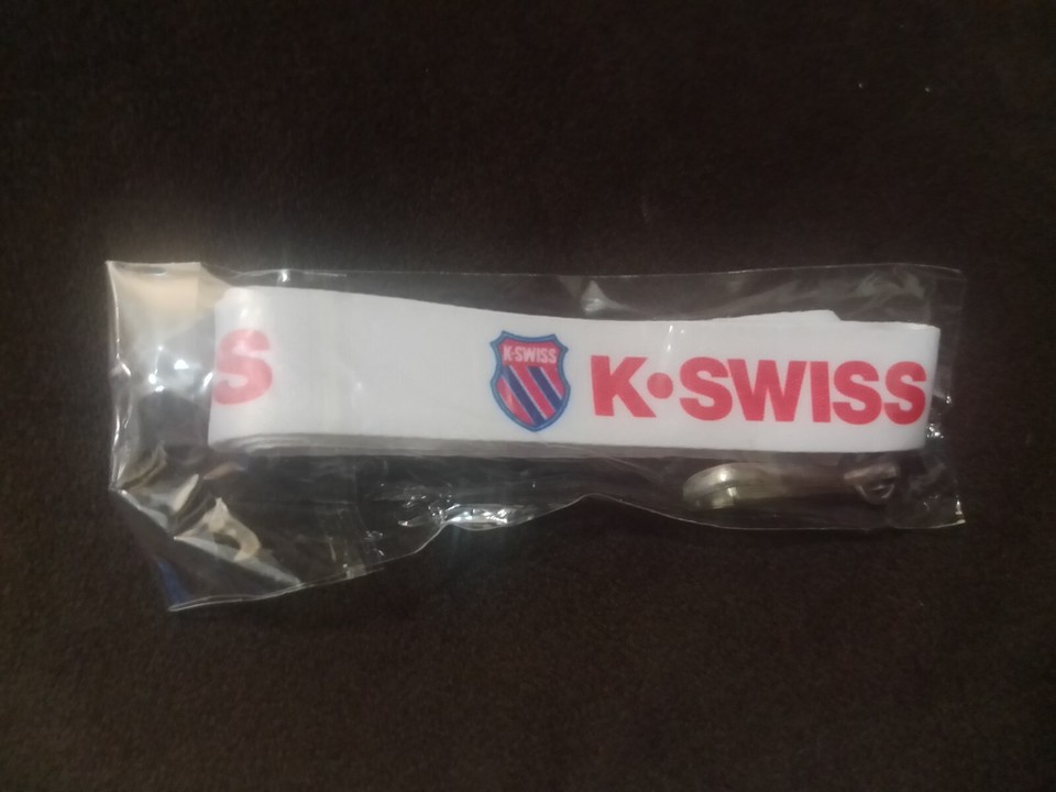 KSWISS Lanyard Detachable Keychain iPod Camera Strap Badge ID White/Red ...