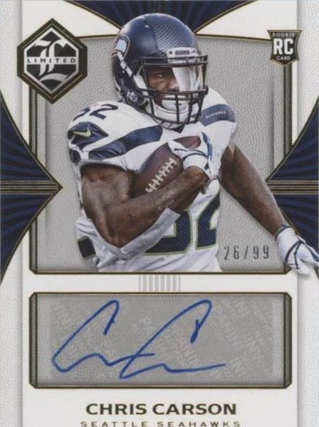 2017 Panini Limited - Rookie Autographs #164 Chris Carson /99 (AU, RC ...
