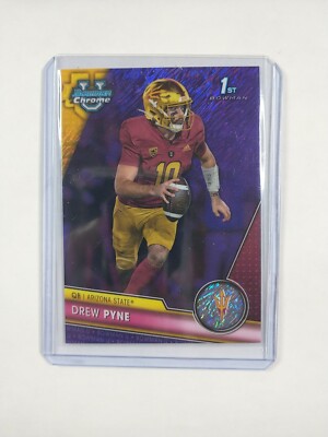 2023 Bowman Chrome U Arizona State Drew Pyne Purple Shimmer | eBay