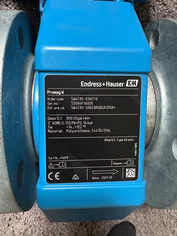 Endress Hauser Promag W400 Electromagnetic Flow Meter 3" | eBay