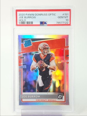 JOE BURROW 2020 DONRUSS OPTIC RATED ROOKIE HOLO PRIZM GEM RC PSA 10 ...