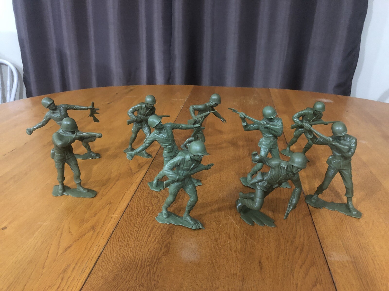 VINTAGE 1960s LOT OF 10 GREEN 6” ARMY MEN SOLDIER FIGURES MPC TIM-MEE ...