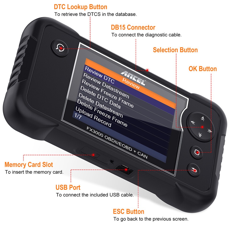 Check Engine Transmission ABS SRS Code Reader OBD2 Scanner Car ...