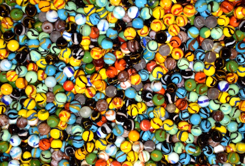 Lot of 50 Bright Vacor Mixed Swirl Colors toy Marbles Size .625" =5/8 ...