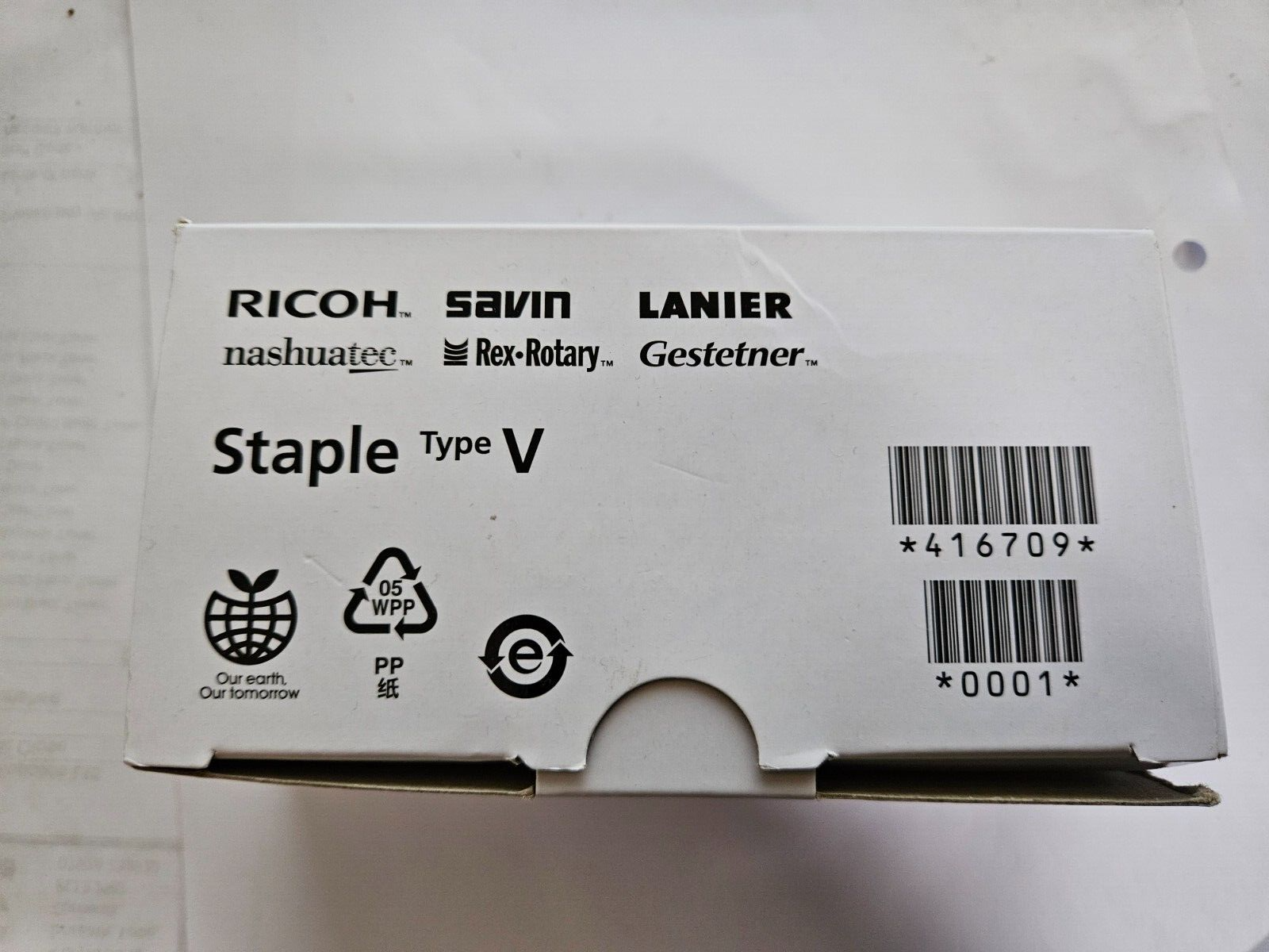 Genuine Ricoh Type V Staple Cartridge Holder 416709 SR4090 SR4120 ...