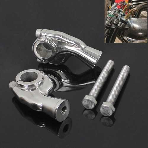 7/8" Old School Bent Handlebar Riser Clamp For Harley Bobber Chopper ...