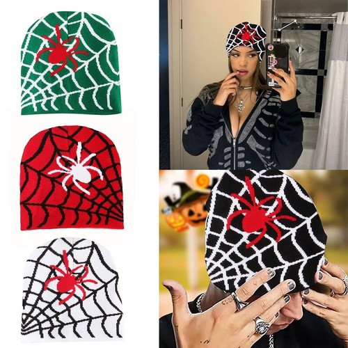 Jacquard Woolen Hat Spider Web Winter Hat Fashion Knitted Hat Men ...