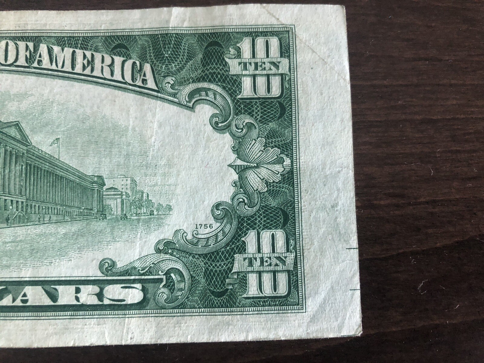 Miscut/Offset 10 dollar bill (1950) Error: Rare | eBay