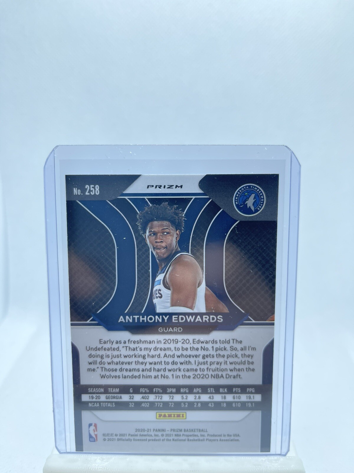 2020-21 Panini Prizm - Silver Prizm #258 Anthony Edwards (RC) for sale ...