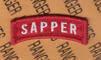 US Army SAPPER White / Red Engineer 2.5" tab patch m/e | eBay