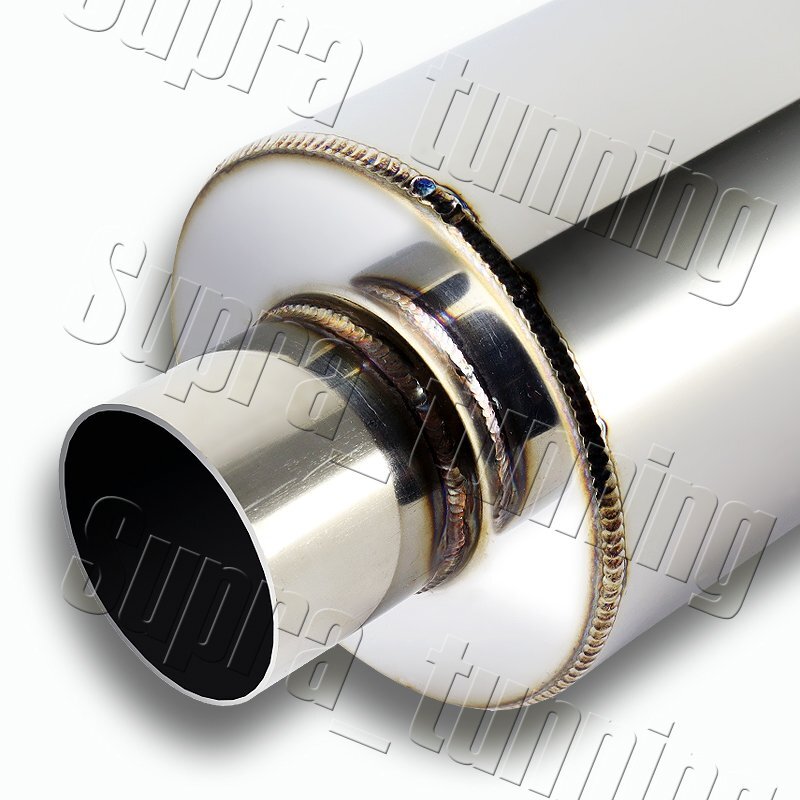 N1 4" Flat Tip Stainless Steel Weld On Exhaust Muffler 2.5" Inlet ...