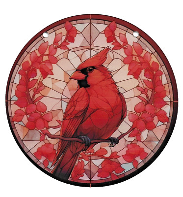 Cardinal Acrylic-Stained Hanging Wall Bird Sign, 6x6" Round | eBay
