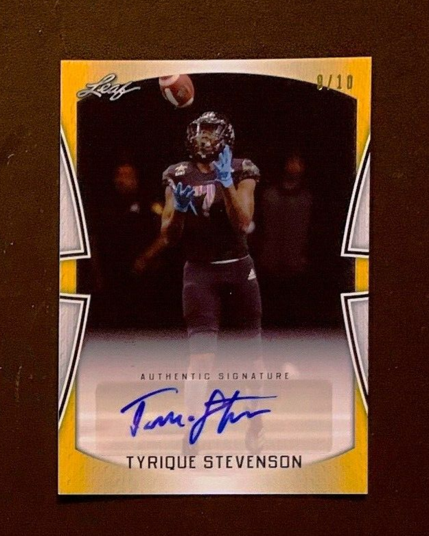 TYRIQUE STEVENSON Chicago Bears - Miami (Fla) 2019 Leaf AUTOGRAPH #'d 9 ...