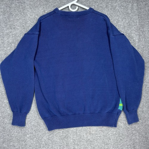 Vintage 90’s Context Golf Sweater Mens L Navy Blue Cable knit chunky ...