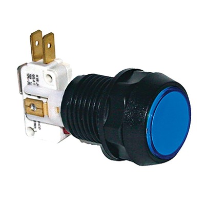 Blue Pushbutton Round Small Illuminated with Microswitch - D54-0004-22 | eBay