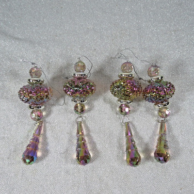 Christmas Prism Ornaments for Christmas Tree 4 Pcs Iridescent Teardrop ...