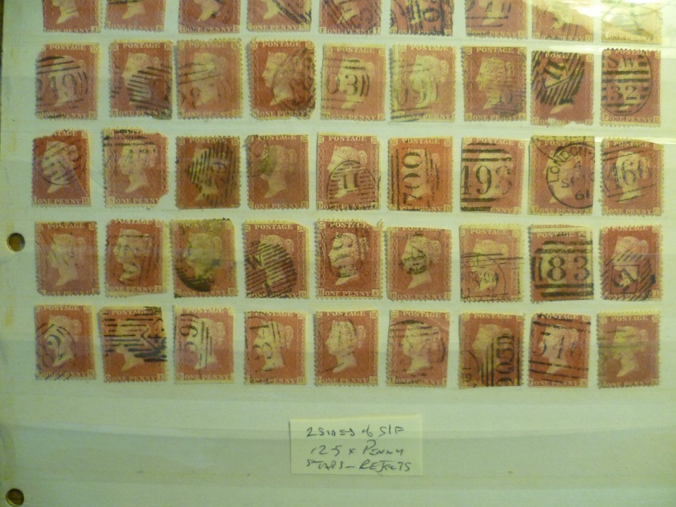 TO CLEAR - A DOUBLE SIDED STOCKCARD WITH 125 X DAMAGED/REJECTED PENNY ...