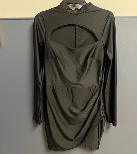 FASHION NOVA Solid All Black Sleeve Open Chest Dress Womens Size XL | eBay