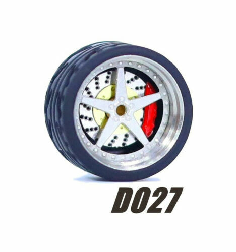 1/64 Scale Alloy Wheels with Disc Brakes - D002-D028 - Diecast Rubber ...