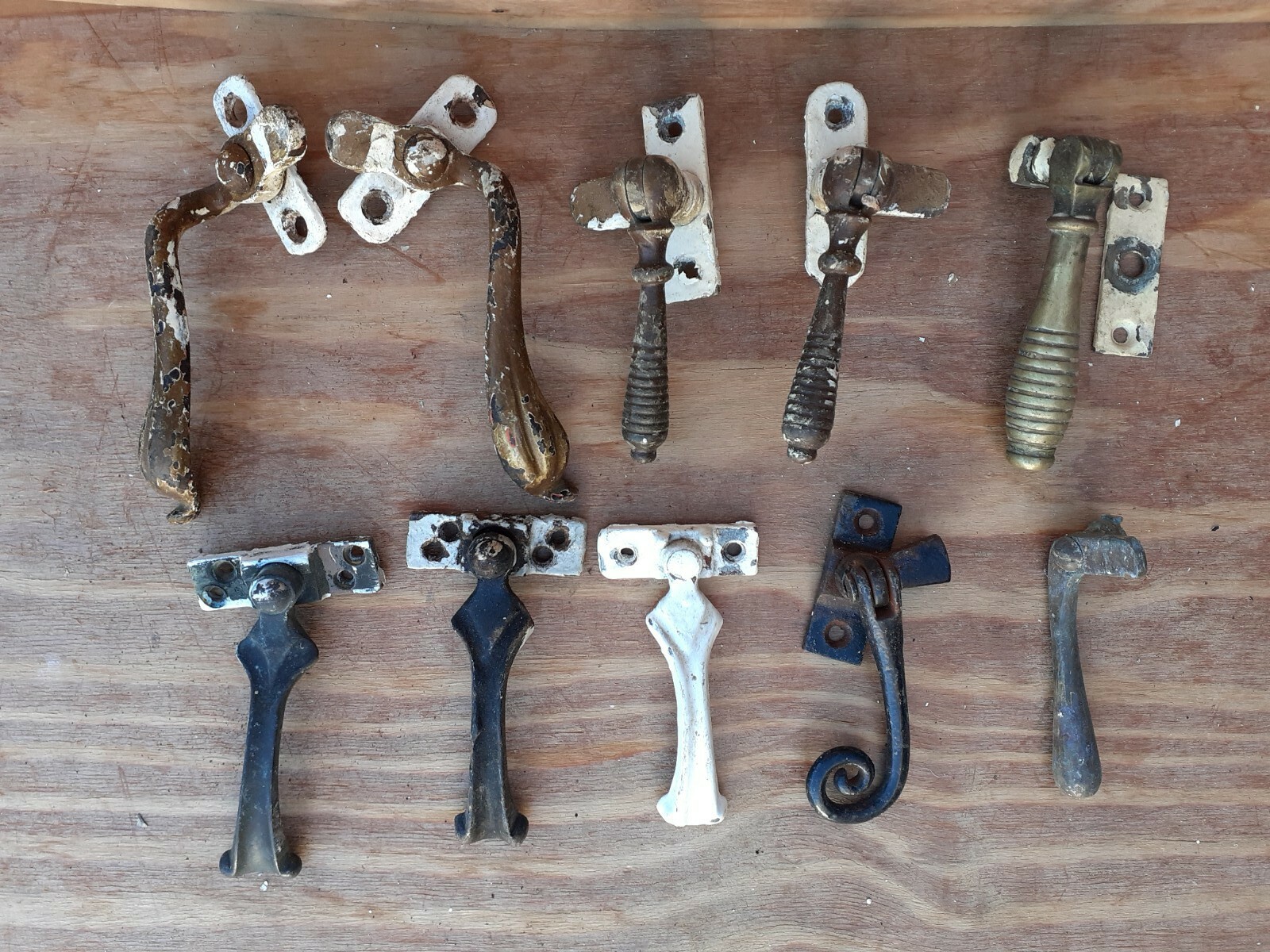 Vintage Antique Casement window Latch Catch Lock Handle Brass IRON sold ...