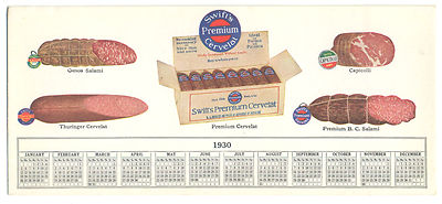 Swift Premium salami blotter - calendar for 1930 | eBay