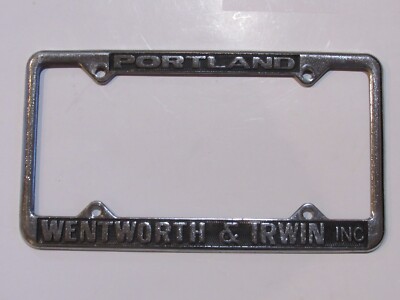 Vintage Portland OR Wentworth & Irwin Chevy-AMC Metal License Plate ...