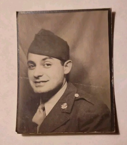 Vintage PHOTOBOOTH Photo Handsome Man WWII Soldier In Army Uniform 40s ...
