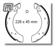 brake shoes set rear (Ø 228mm x 45mm) V6 2,0-2,3l FORD Capri MK2 & MK3 ...
