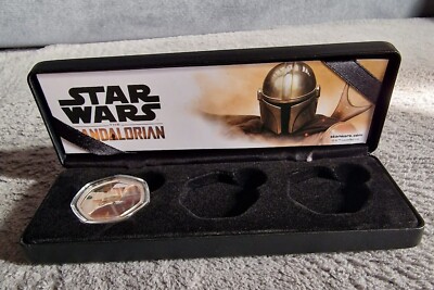Star Wars The Mandalorian Silver Plated Collectable Coin and Collectors ...