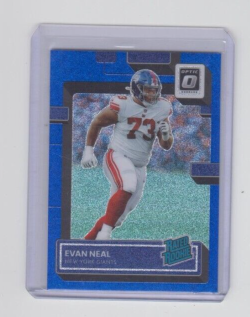 2022 Donruss Optic Evan Neal Blue Glitter RC SP Rated Rookie Giants No ...
