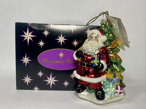 Christopher Radko A YEAR OF CHEER Santa Claus Glass 2001 Ornament TAG ...