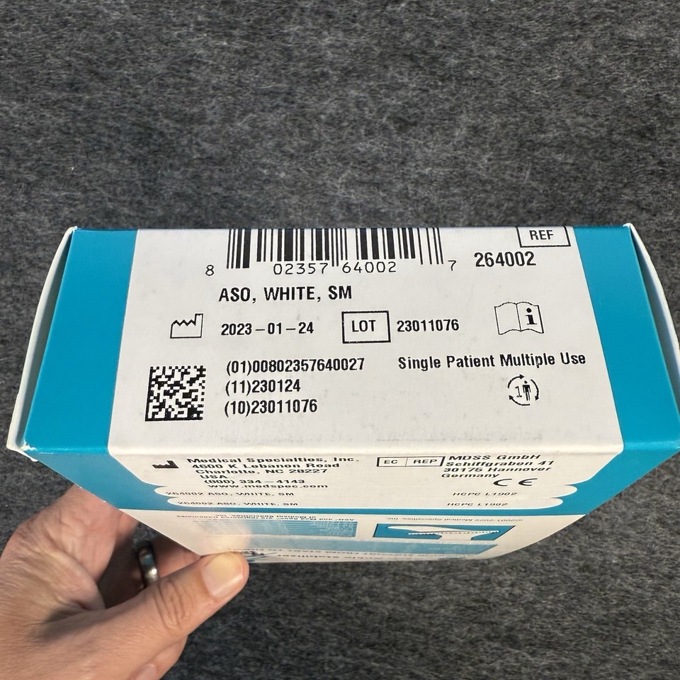 ASO MedSpec Ankle Stabilizer Brace Support Size Small White *EASY FIT ...