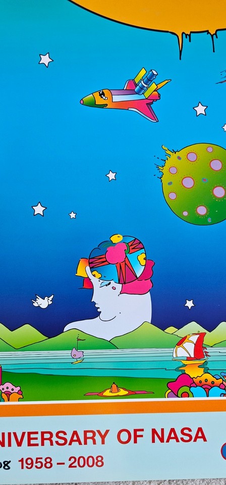 Peter Max 50th Anniversary of NASA 08 Hand Signed Poster POP Art ...