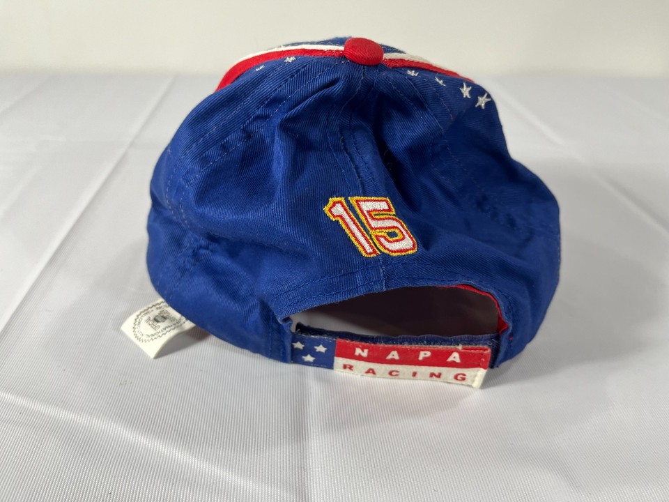 Vtg Napa Racing Hat American Flag NASCAR #15 Car Stars Stripes ...