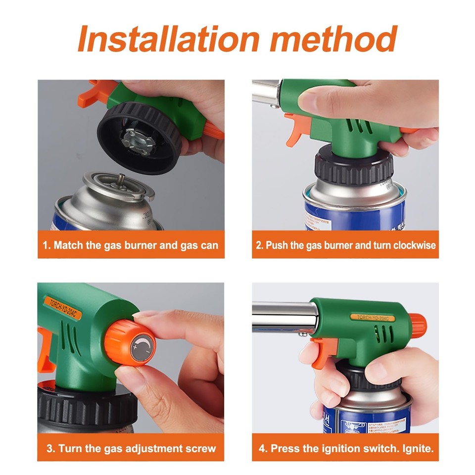 Butane Torch Kitchen Blow Lighter - 360° inverted use Culinary Torches ...